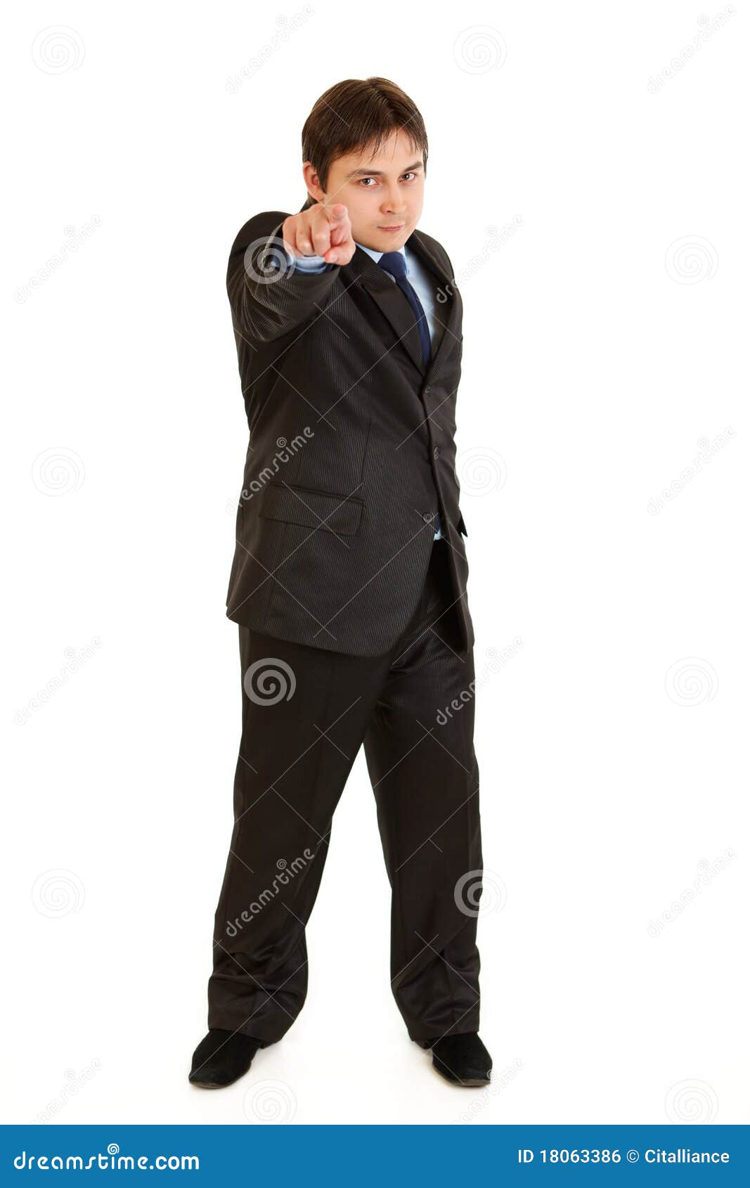 Confident Businessman Pointing Finger at You Stock Photo - Image of ...