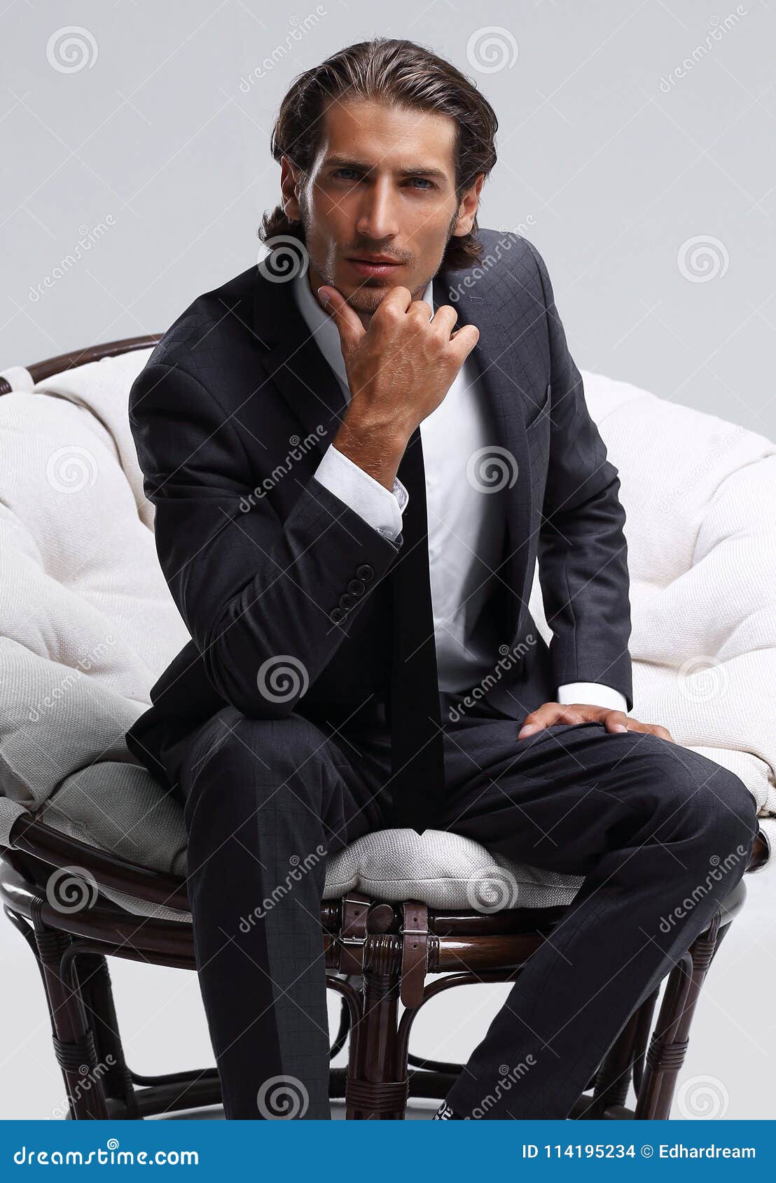 Confident Businessman Sitting in Chair Stock Photo - Image of boss ... Confident Businessman Sitting in Chair Stock Photo - Image of boss ...