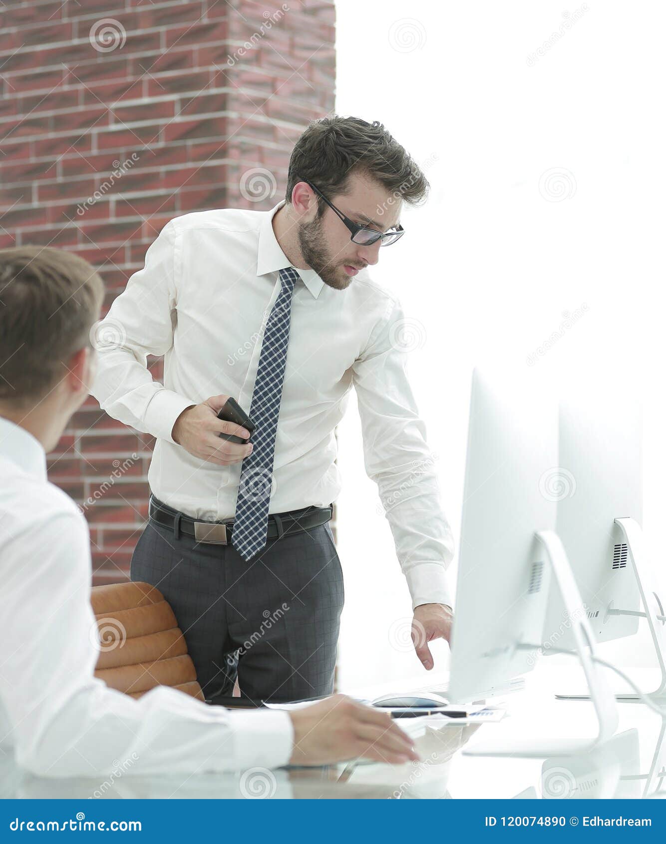 Confident Businessman Solves Work Problems Stock Photo - Image of ...