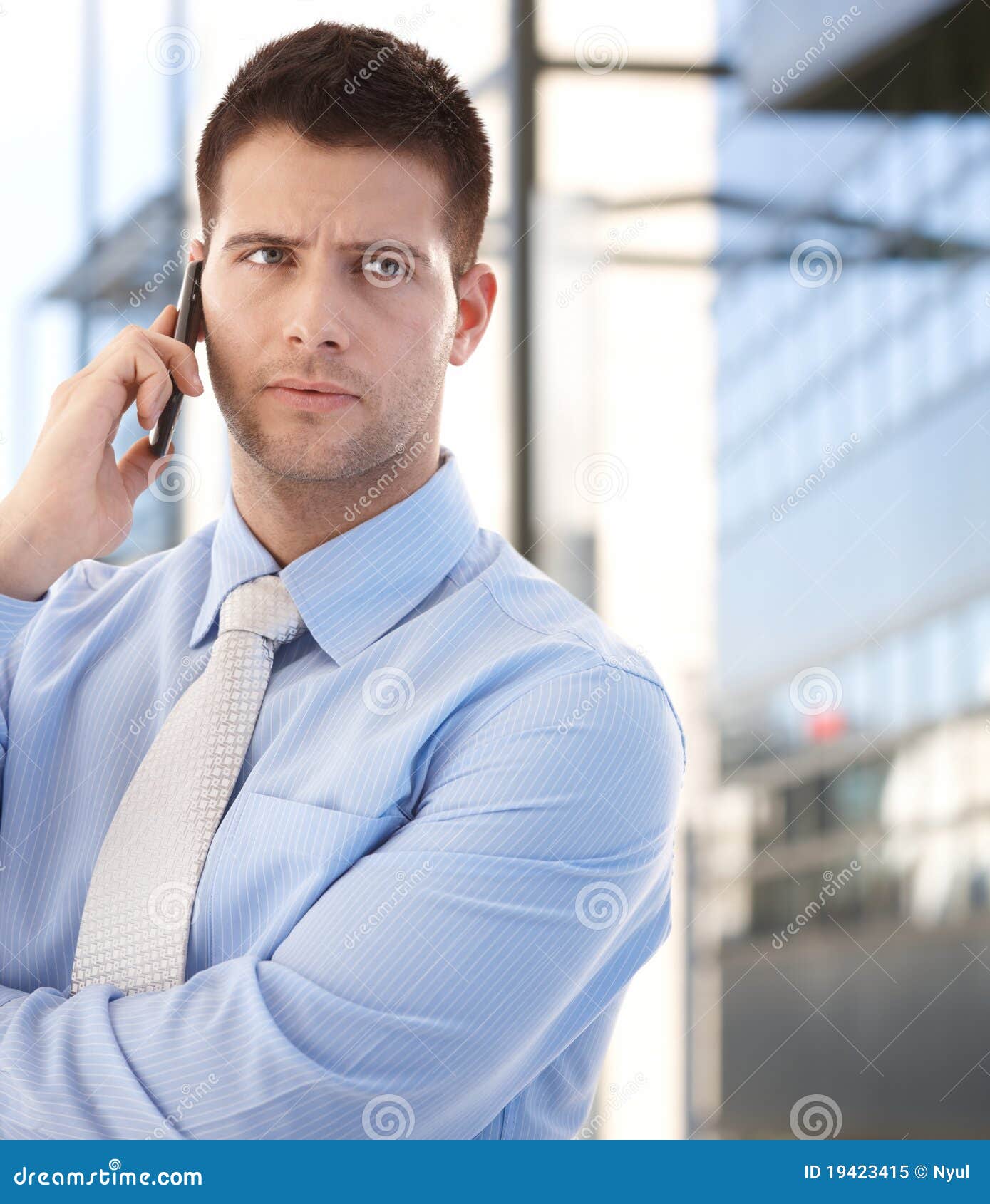 Confident Businessman Using Mobile Outdoors Stock Image - Image of ...