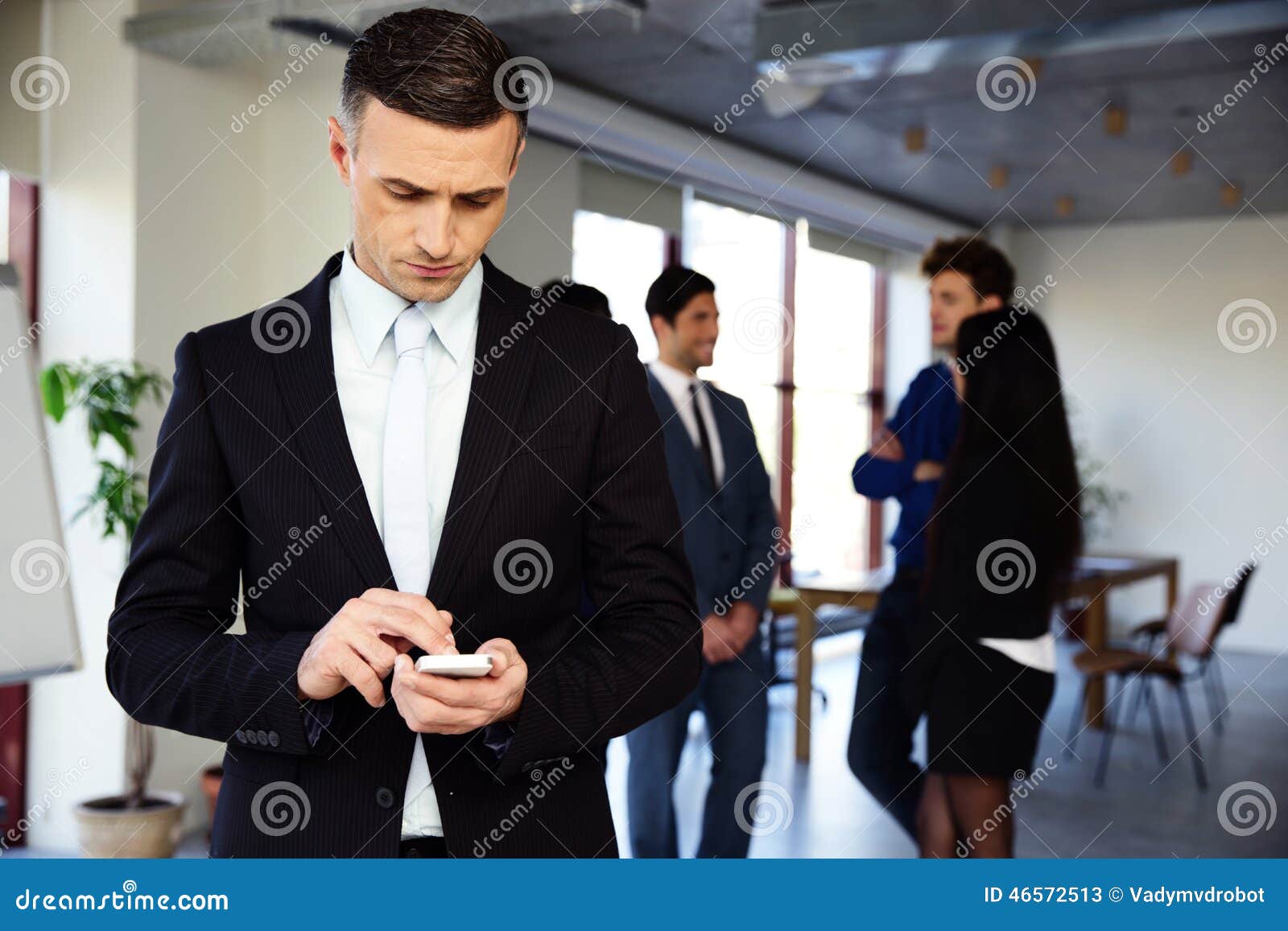 Confident Businessman Using Smartphone Stock Image - Image of gadget ...