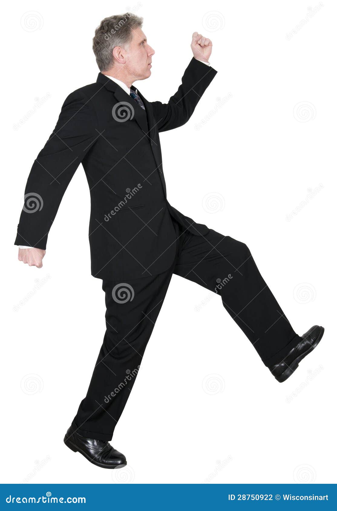 Confident Businessman Walking, Isolated on White Stock Photo - Image of ...