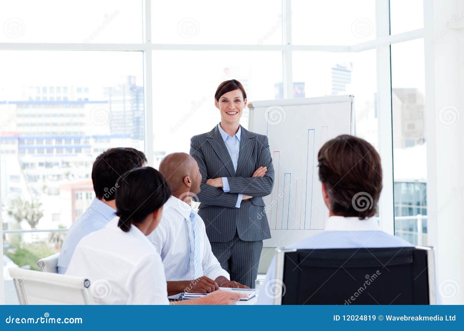 Confident Businesswoman Doing a Presentation Stock Image - Image of ...