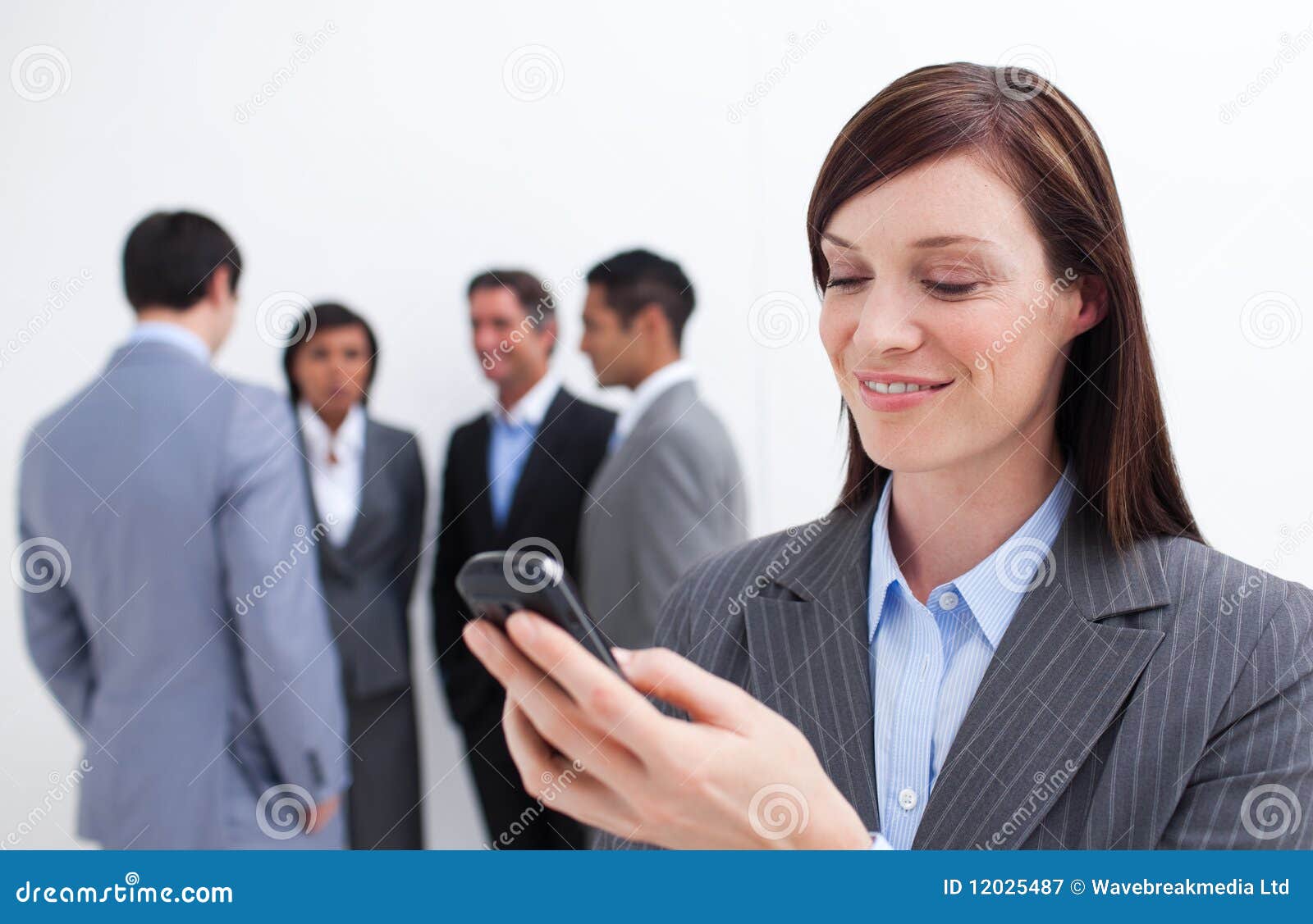 Confident Businesswoman Writing a Text Stock Image - Image of ...