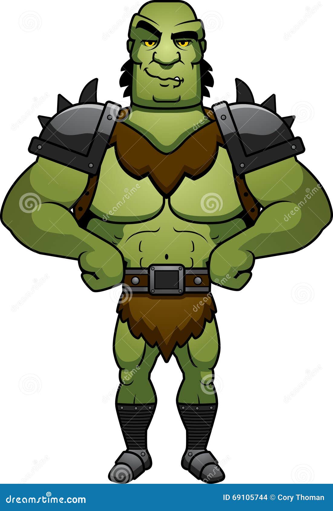 Confident Cartoon Orc stock vector. Illustration of cartoon - 69105744