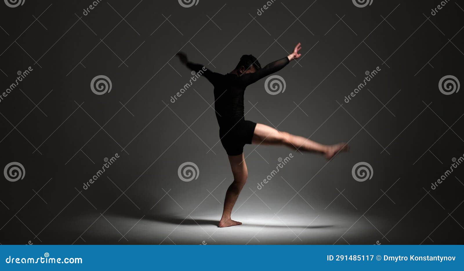 Confident Caucasian Dancer Performing in Dramatic Lighting Stock Video ...