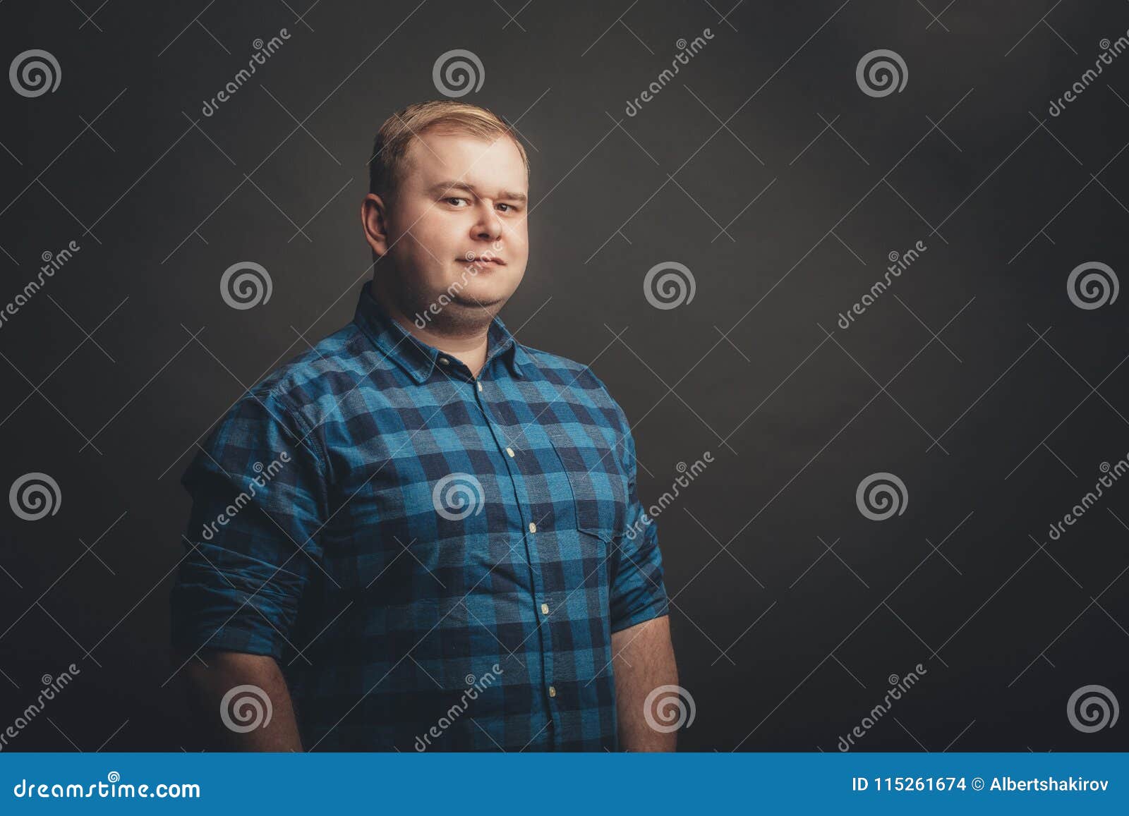 Caucasian Fat Man Looking at Camera Stock Photo - Image of alone ...