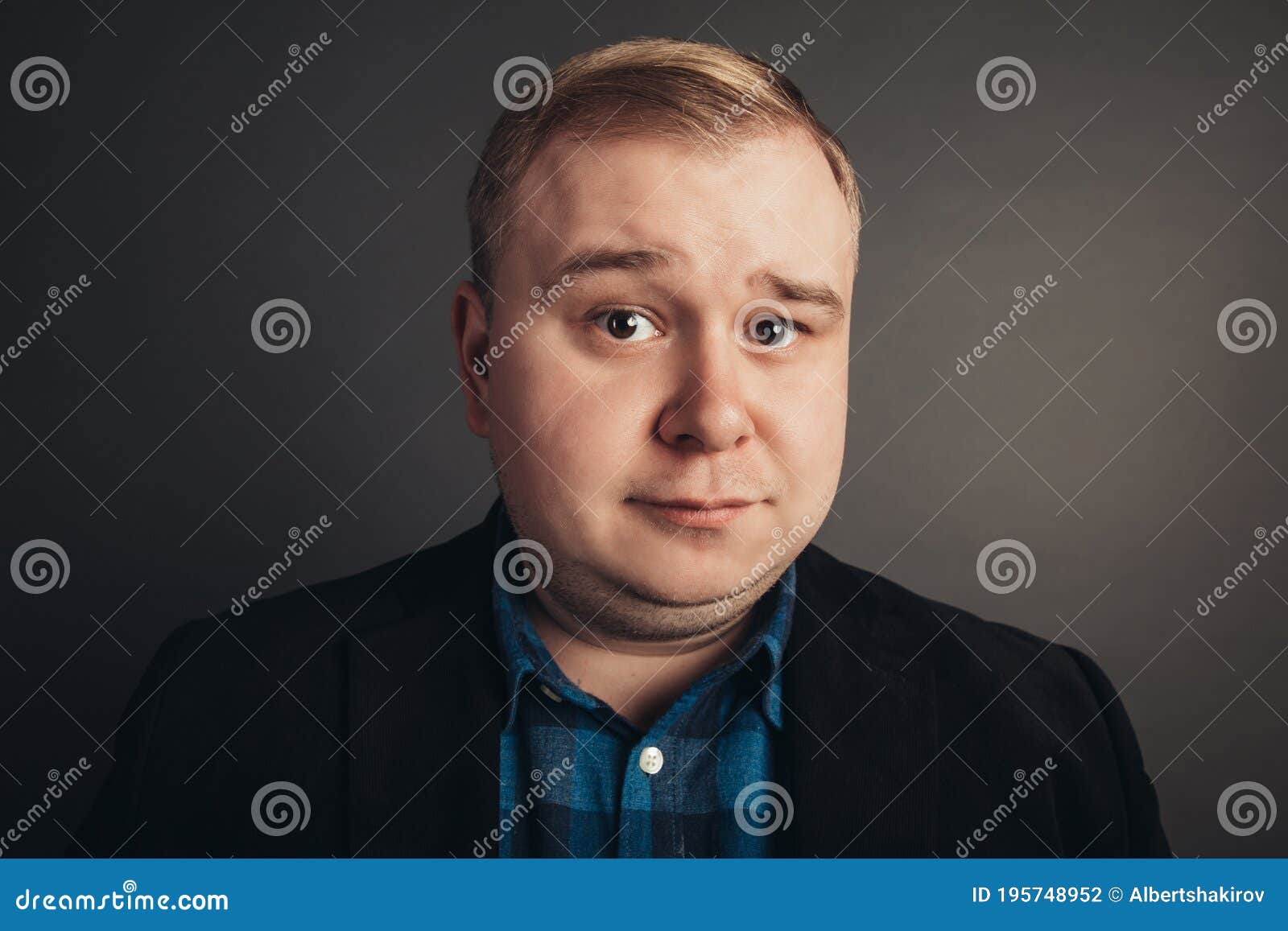 Caucasian Fat Man Looking at Camera Stock Photo - Image of angry ...
