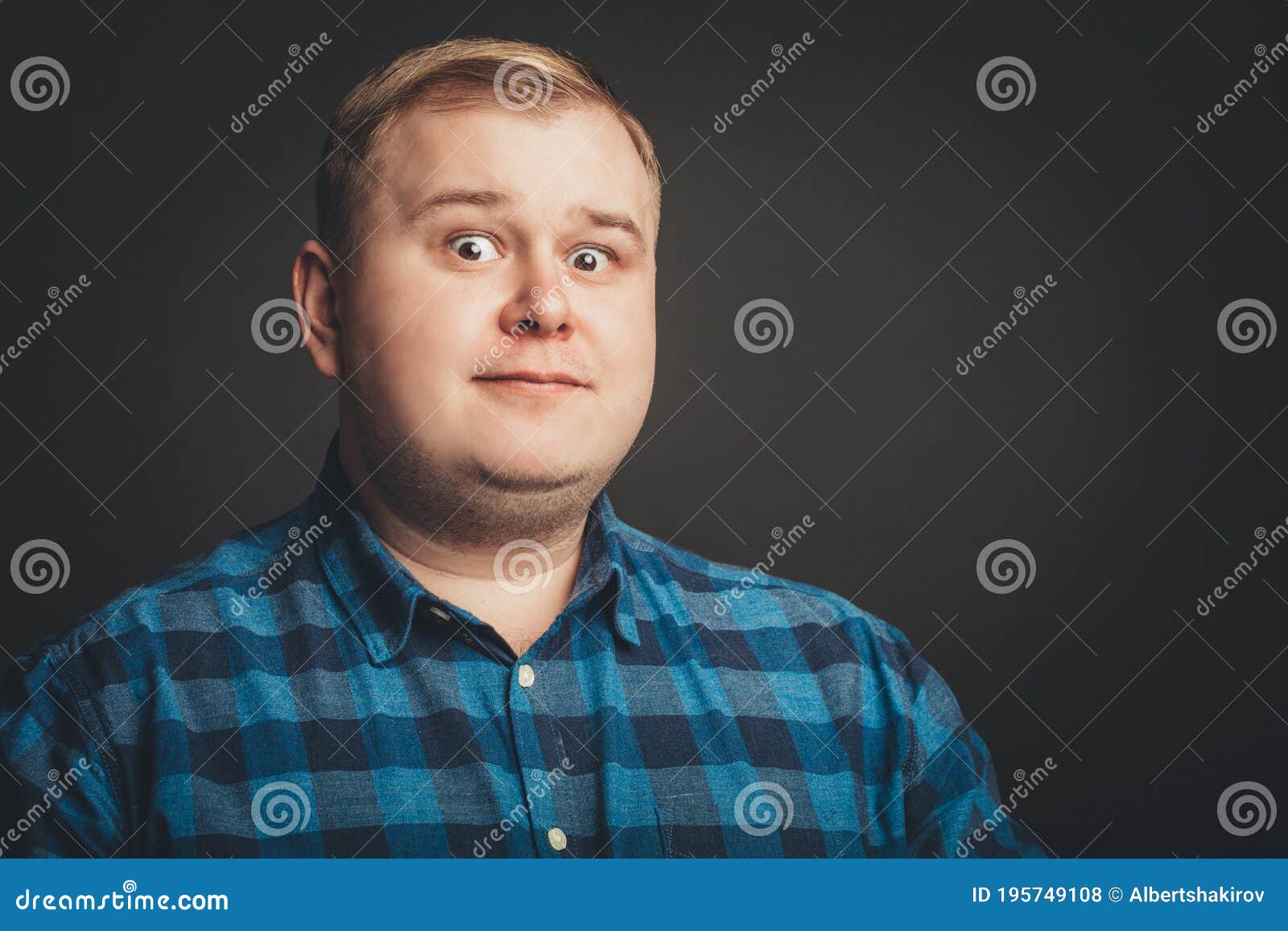 Caucasian Fat Man Looking at Camera Stock Photo - Image of employee ...
