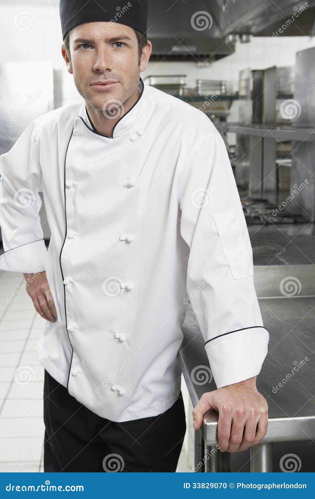 Confident Chef in Kitchen stock photo. Image of staff - 33829070