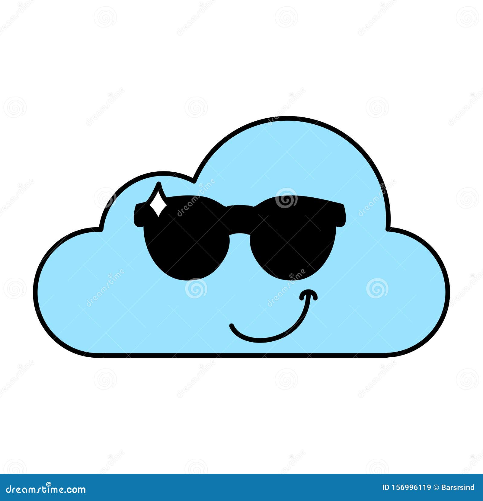 Confident Cloud Emoji Outline Illustration Stock Illustration ... Confident Cloud Emoji Outline Illustration Stock Illustration ...