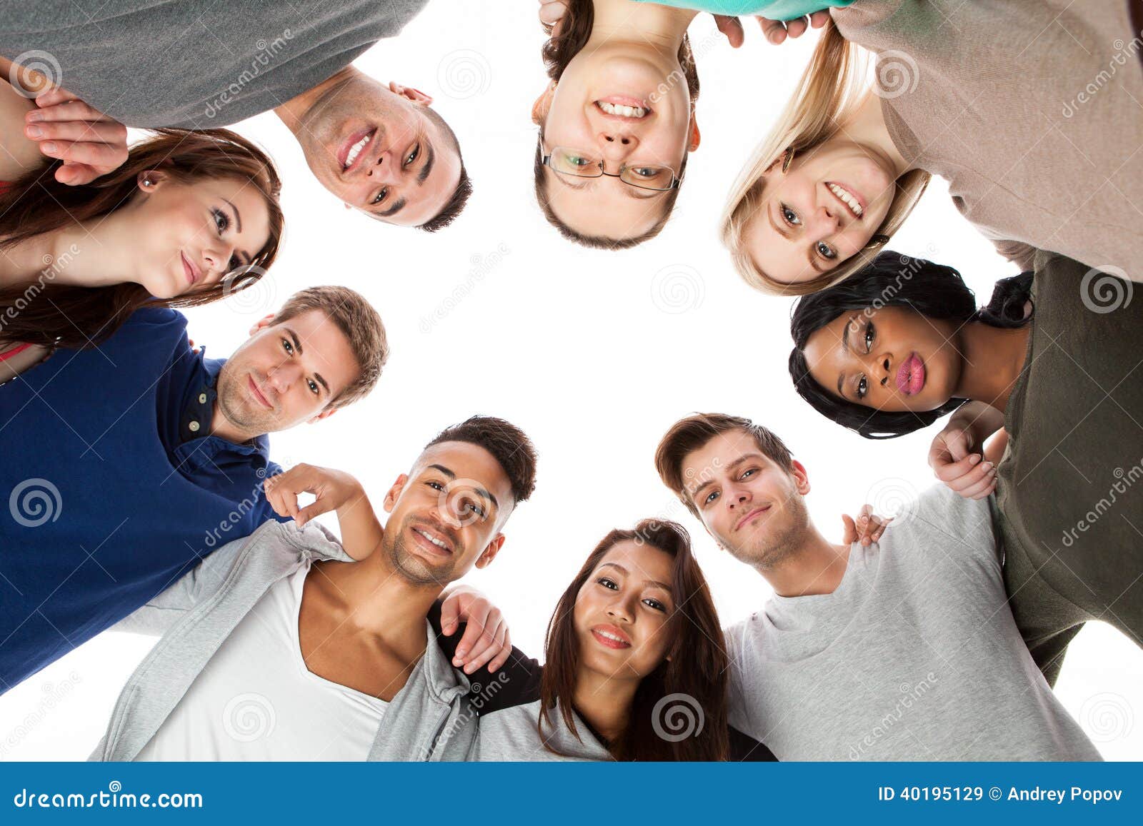 Confident College Students Forming Huddle Stock Image - Image of male ...