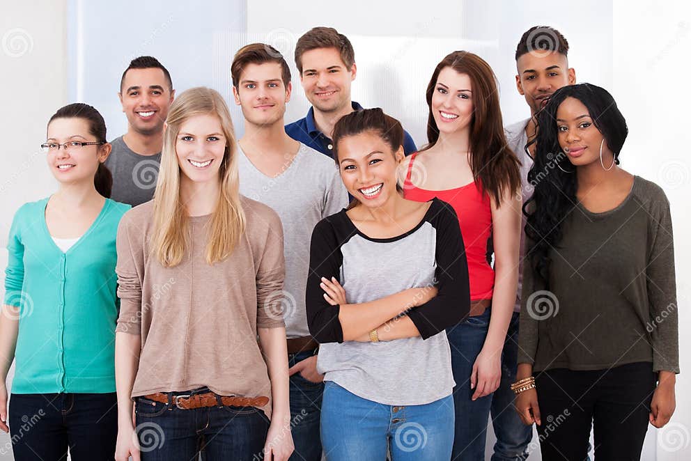 Confident College Students Standing Together Stock Image - Image of ...