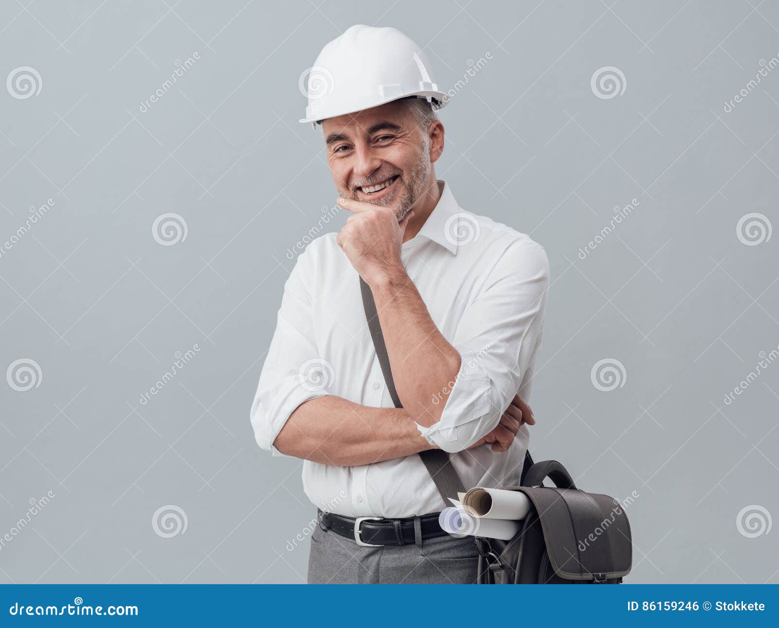 Confident Construction Engineer Stock Photo - Image of handsome, hard ...