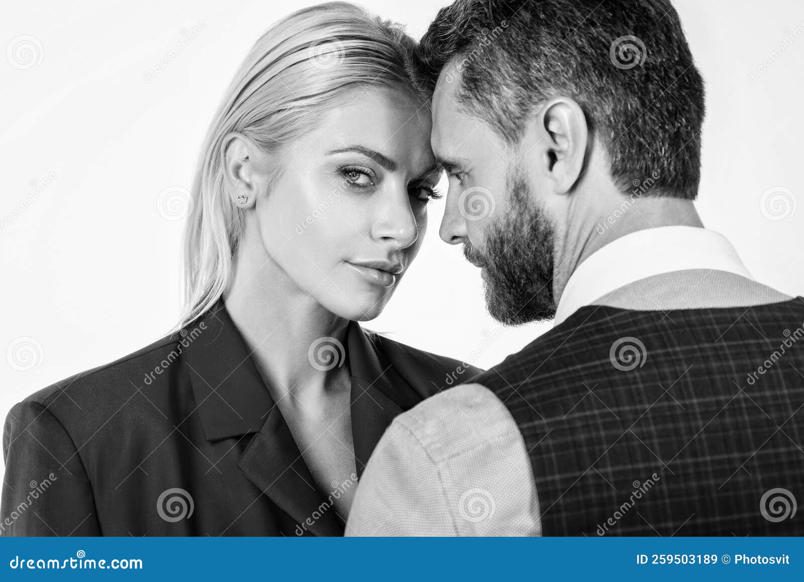 Confident Couple in Formal Look Isolated on White, Relations Stock ...