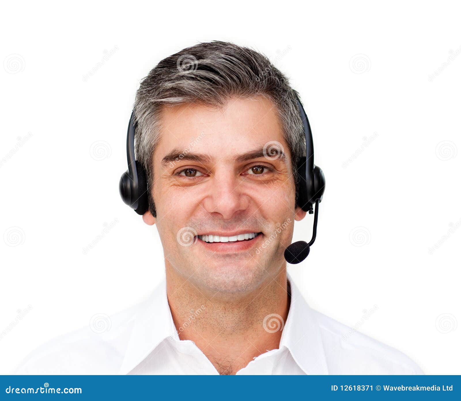 Confident Customer Service Agent with Headset on Stock Image - Image of ...