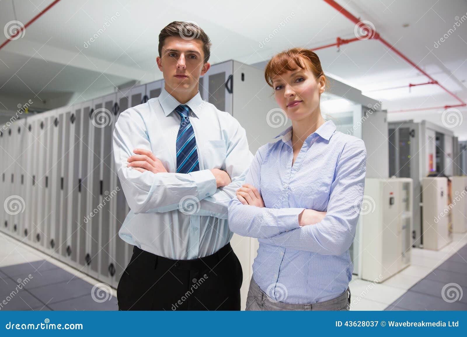 Confident Data Technicians Looking at Camera Stock Image - Image of ...