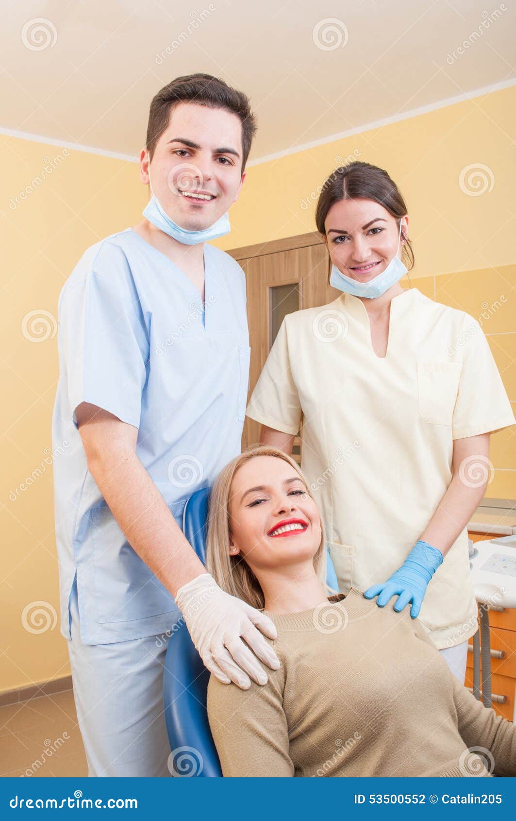 Confident Dental Team Smiling Friendly Stock Photo - Image of ...