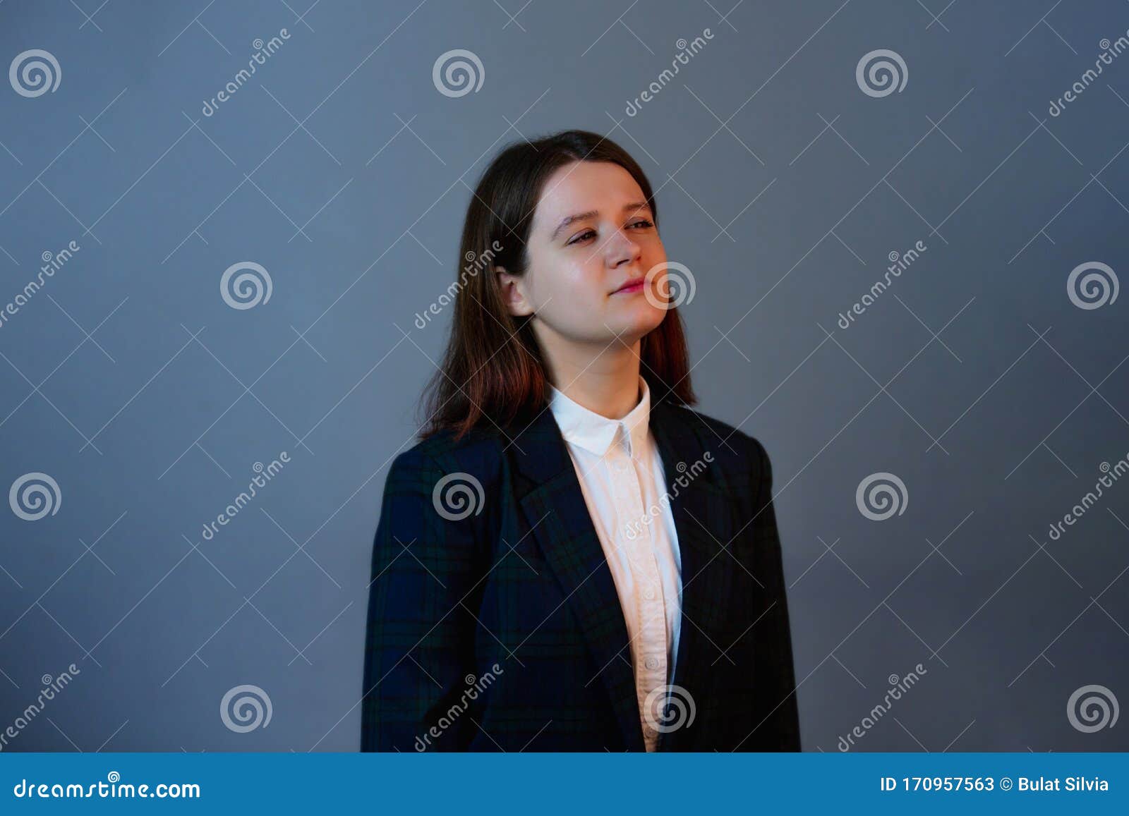 Confident and Determined Businesswoman Positive Face Expression ...