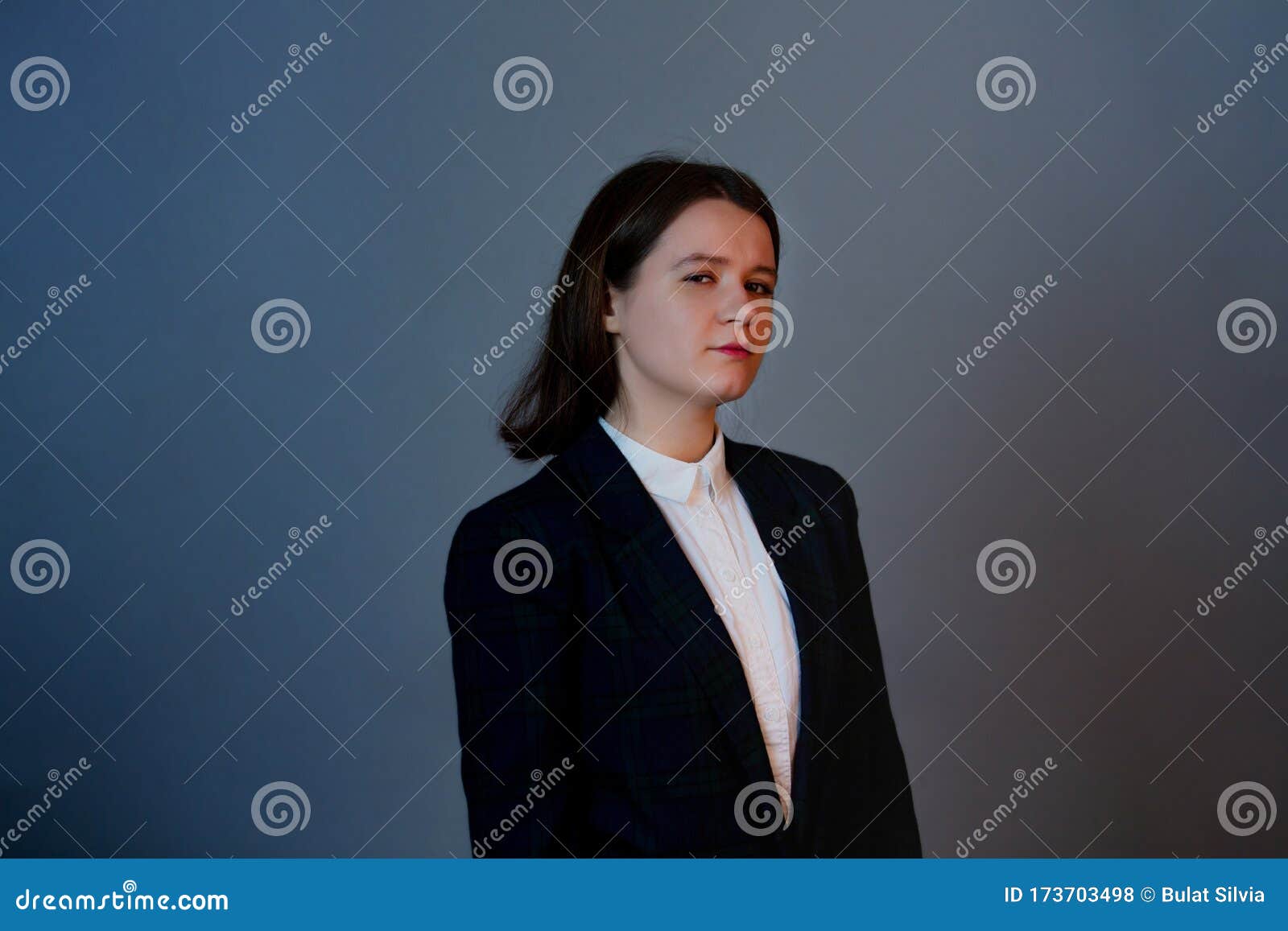 Confident and Determined Businesswoman Positive Face Expression ...