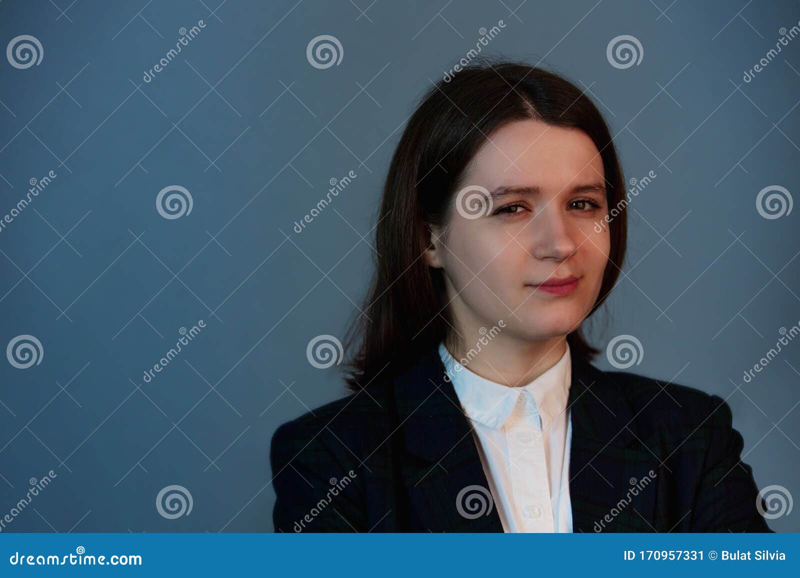 Confident and Determined Businesswoman Positive Face Expression ...