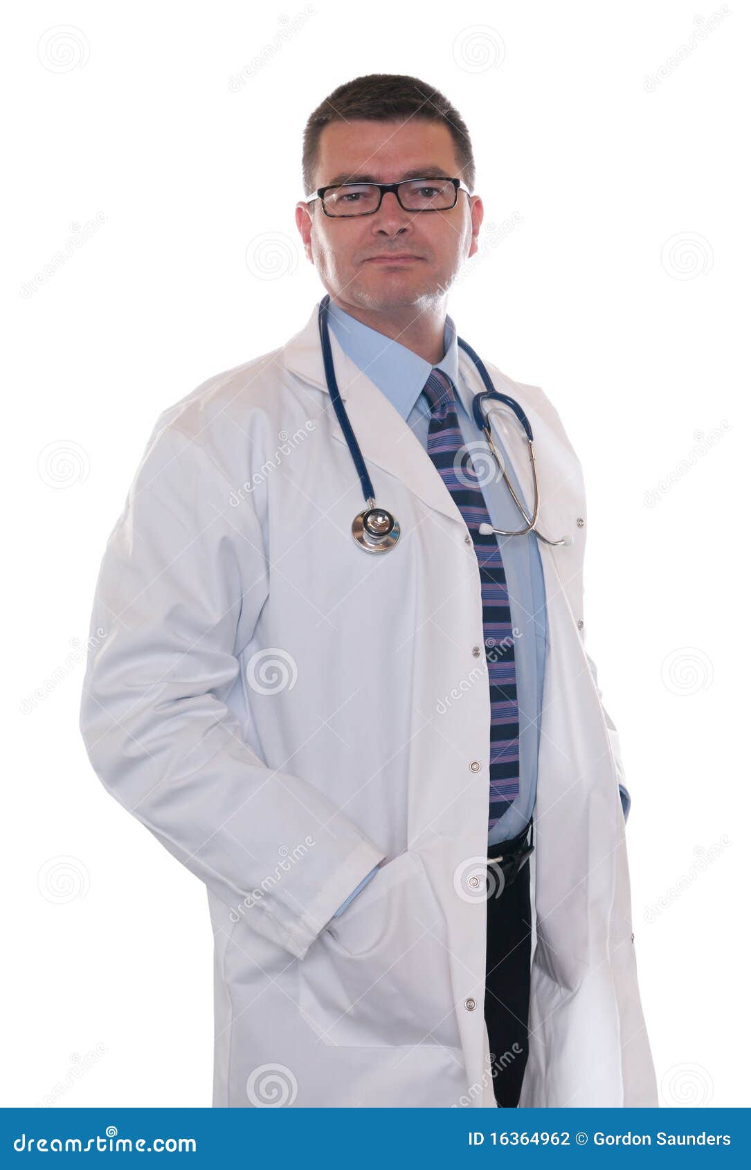 Confident Doctor Isolated on White Stock Photo - Image of camera ...