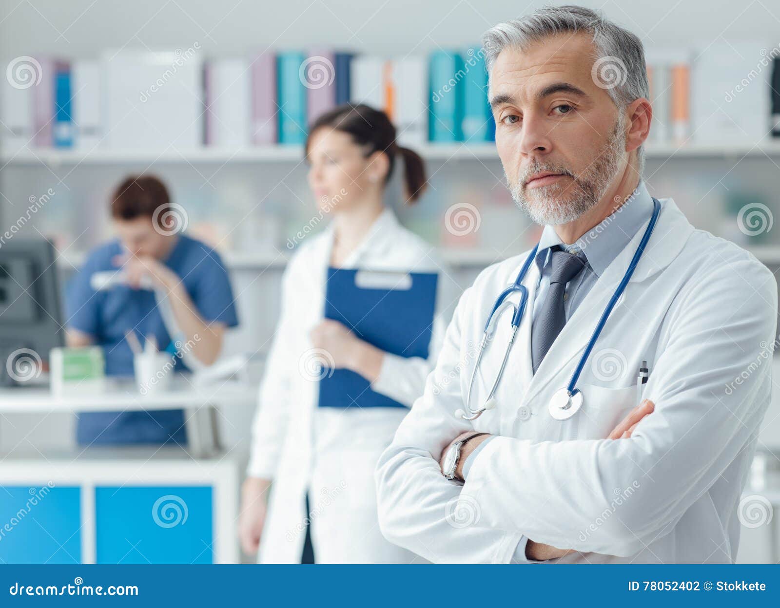 Confident Doctor in the Office Stock Photo - Image of office ...