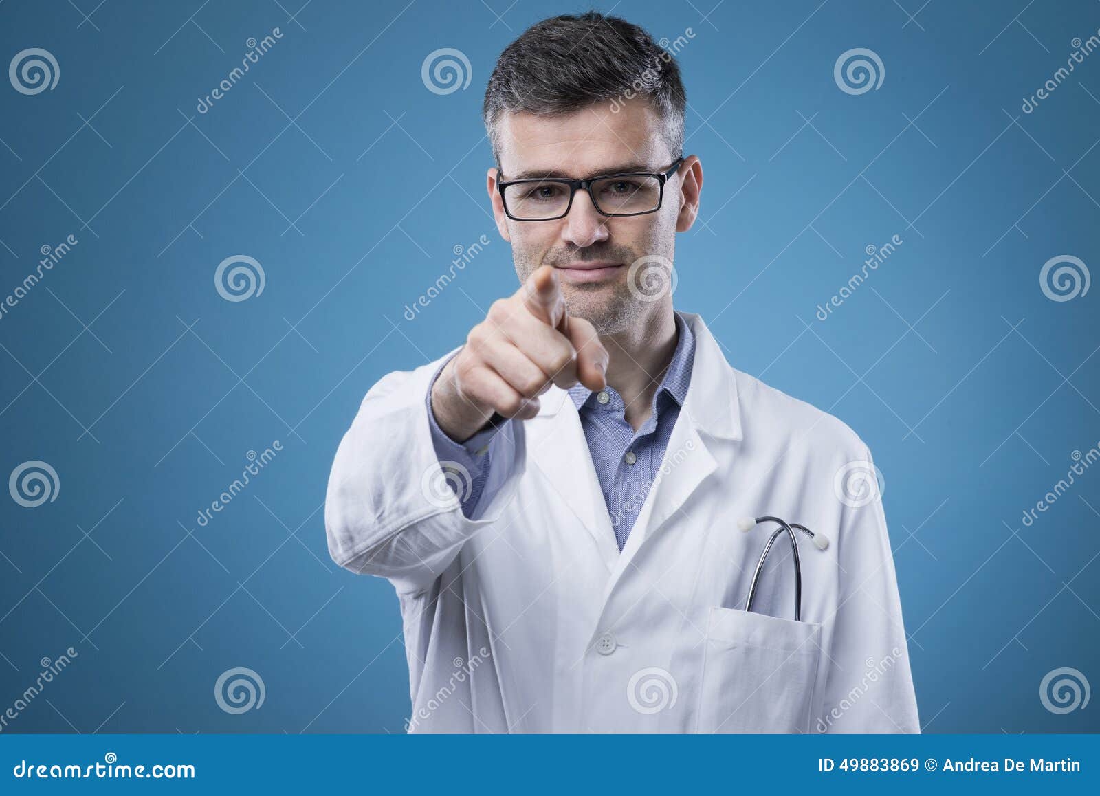 Confident doctor pointing stock image. Image of expressing - 49883869