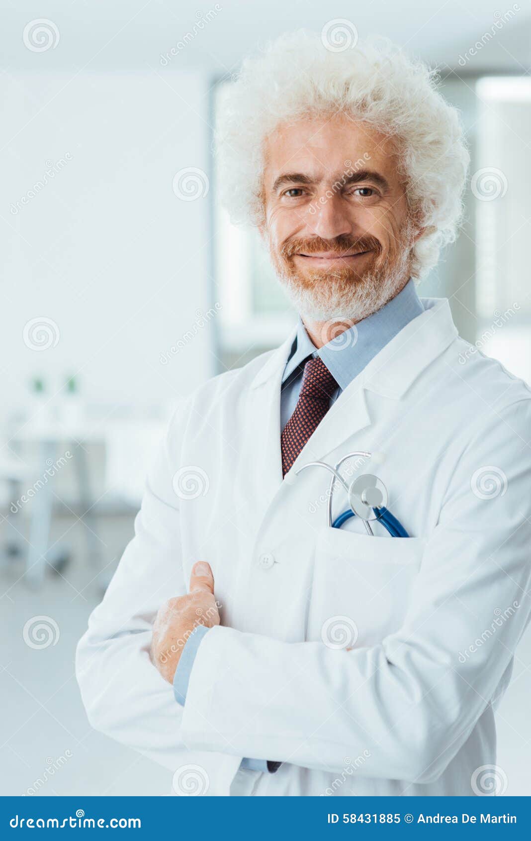 Confident Doctor Posing with Folded Arms Stock Image - Image of ...