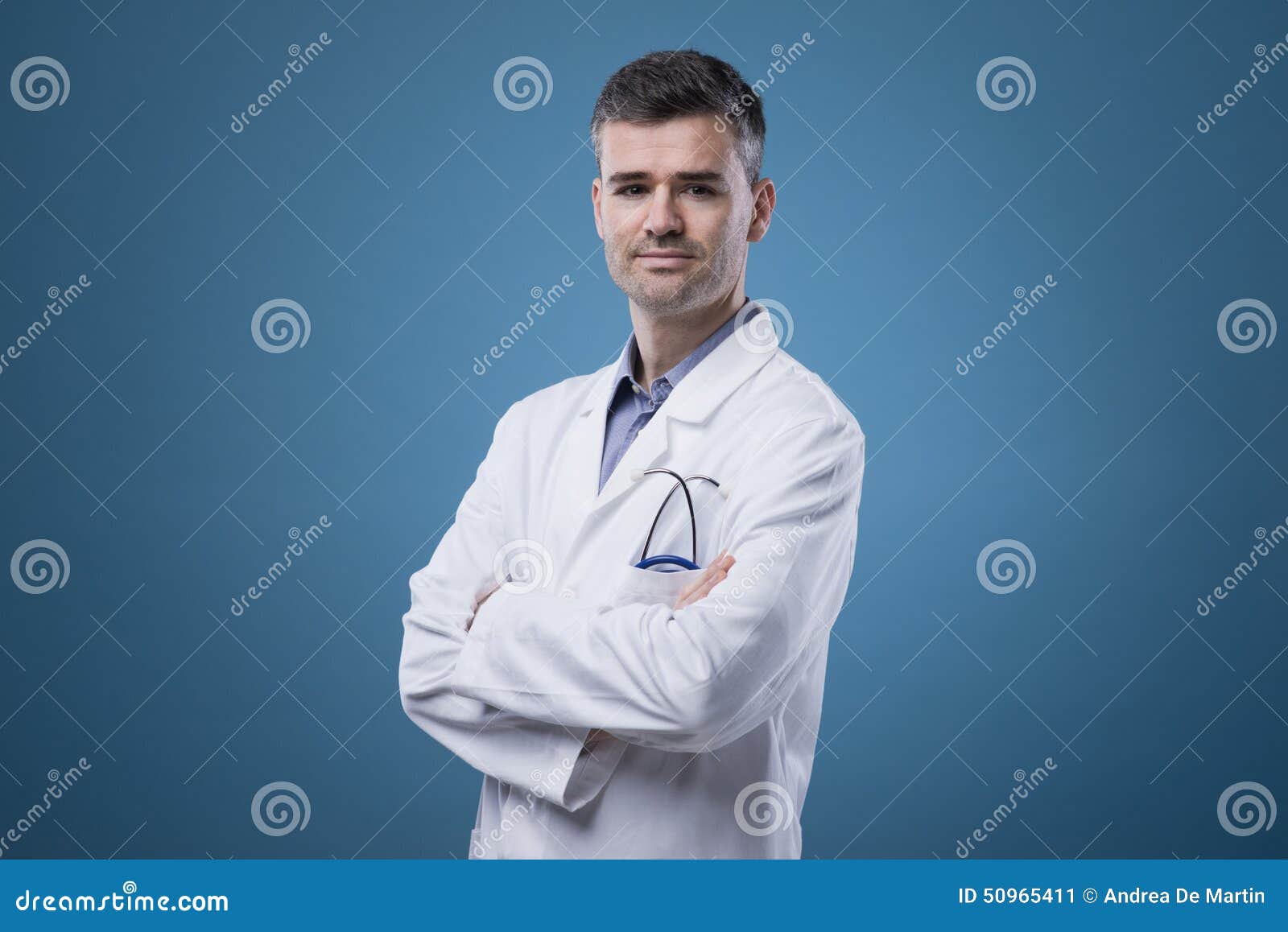 Confident doctor posing stock image. Image of science - 50965411
