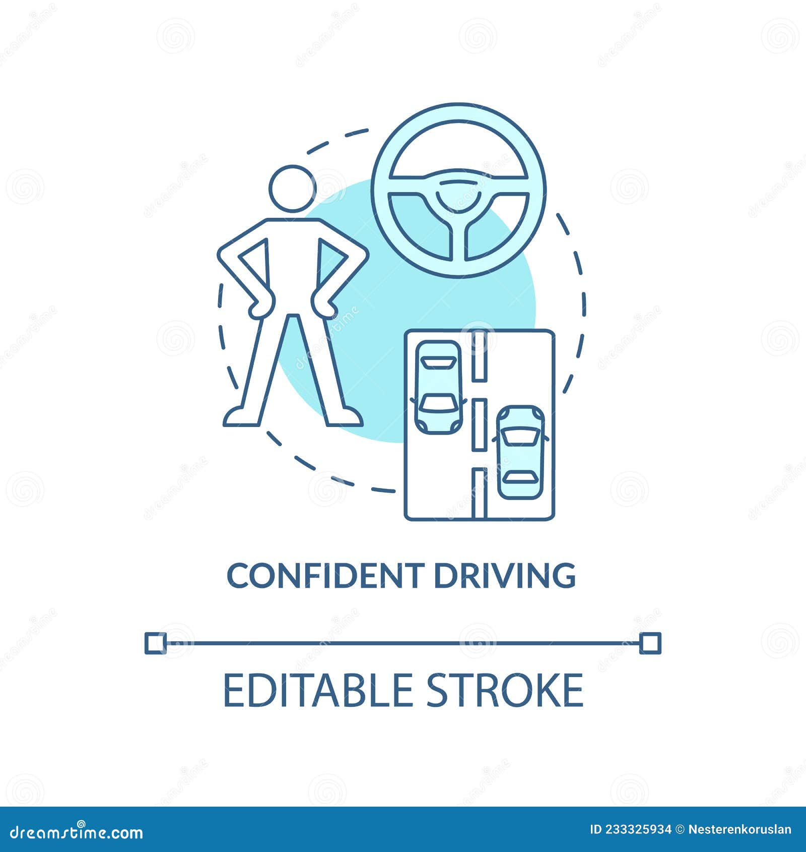 Confident Driving Blue Concept Icon Stock Vector - Illustration of ...
