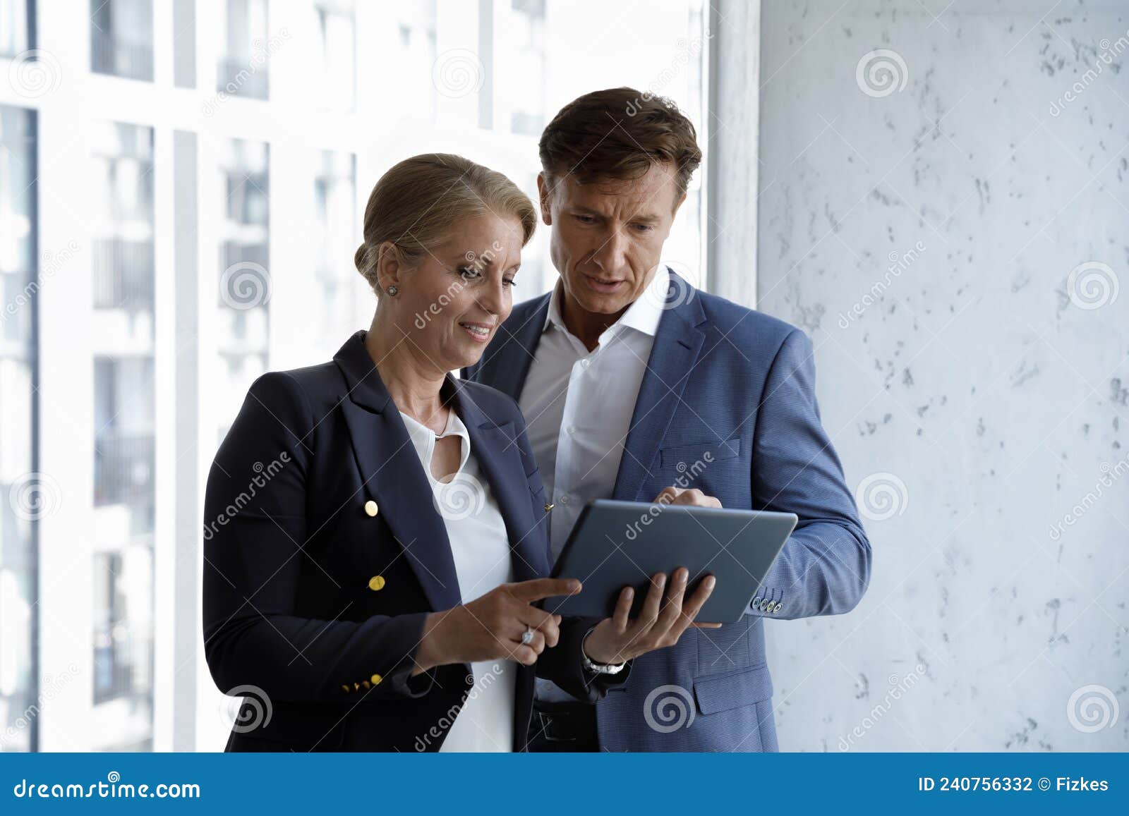 Confident Engaged Boss Instructing Employee, Telling about Task Stock ...