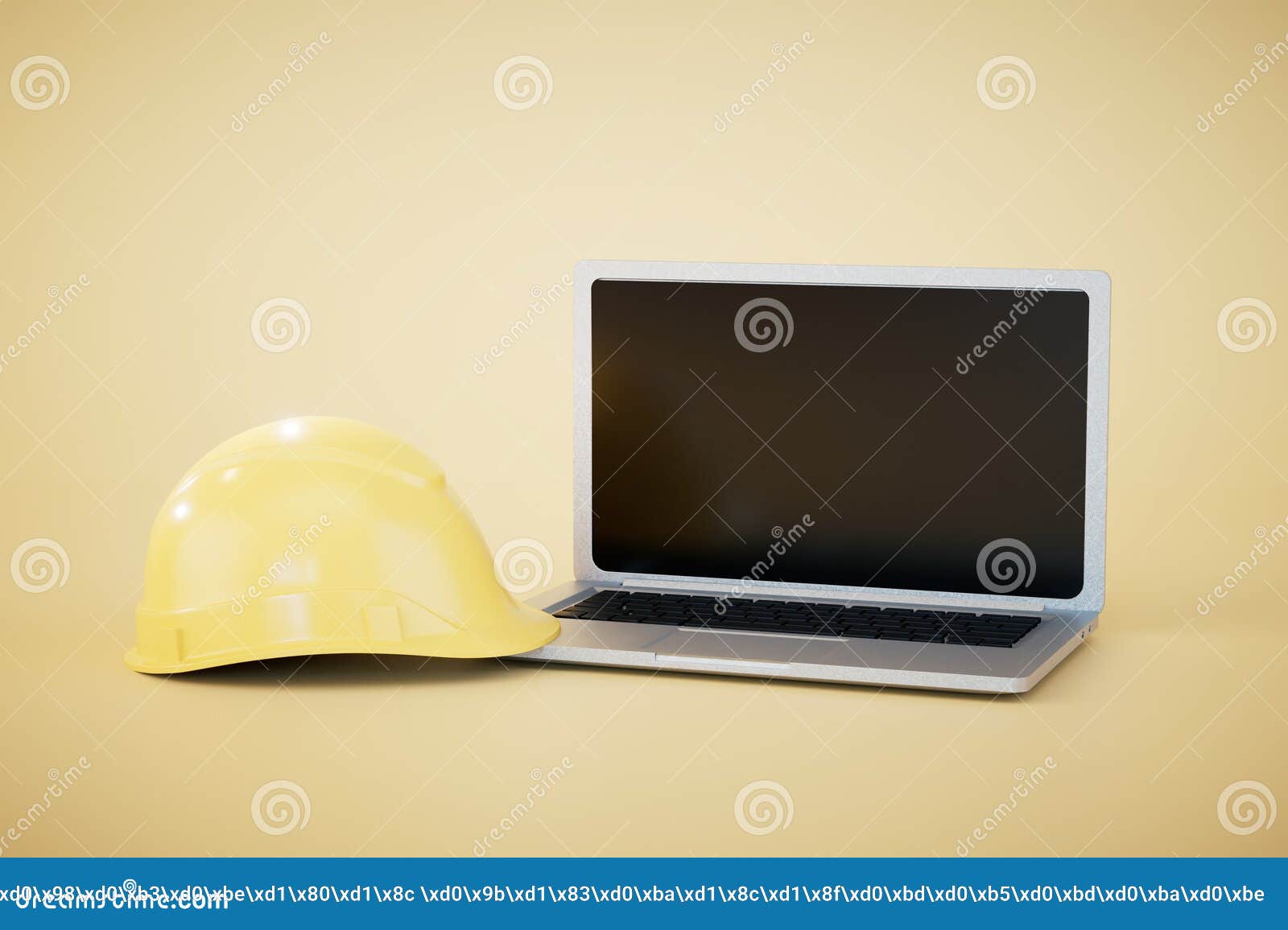 Confident Engineer Holding Laptop Computer in a Warehouse. 3d Render ...