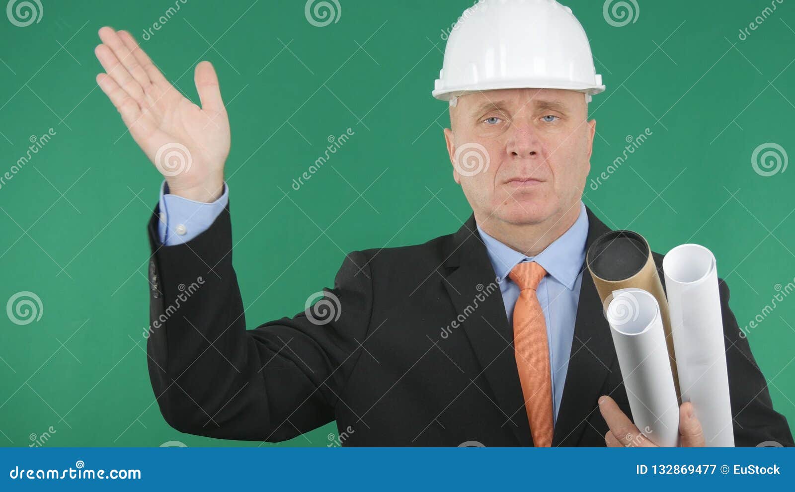 Confident Engineer Image Saluting with Hand Gestures Stock Image ...