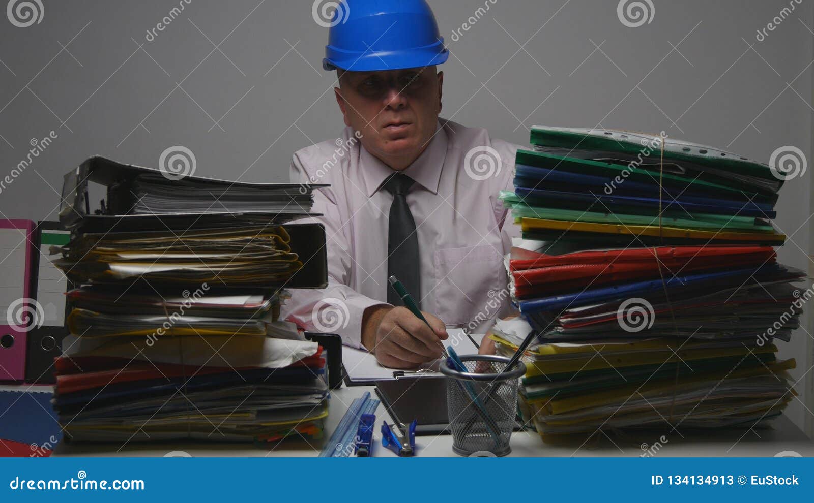Confident Engineer Image in Technical Archive Room Stock Image - Image ...
