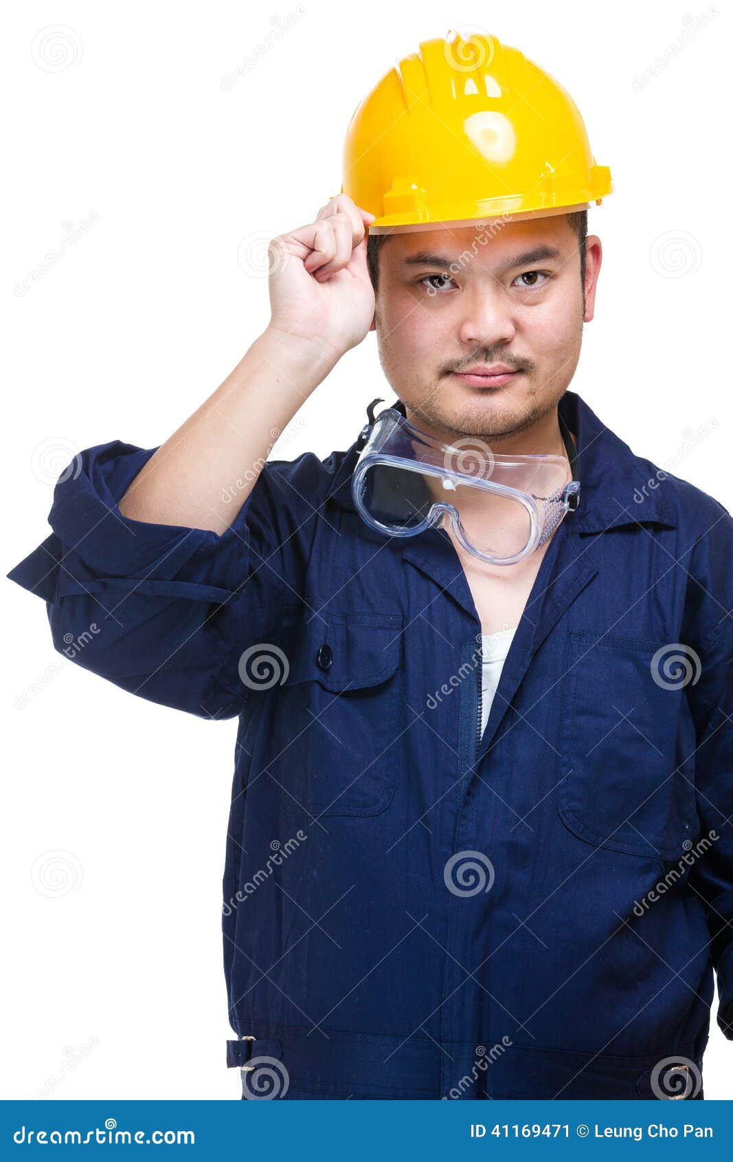 Confident engineer stock image. Image of goggles, isolated - 41169471