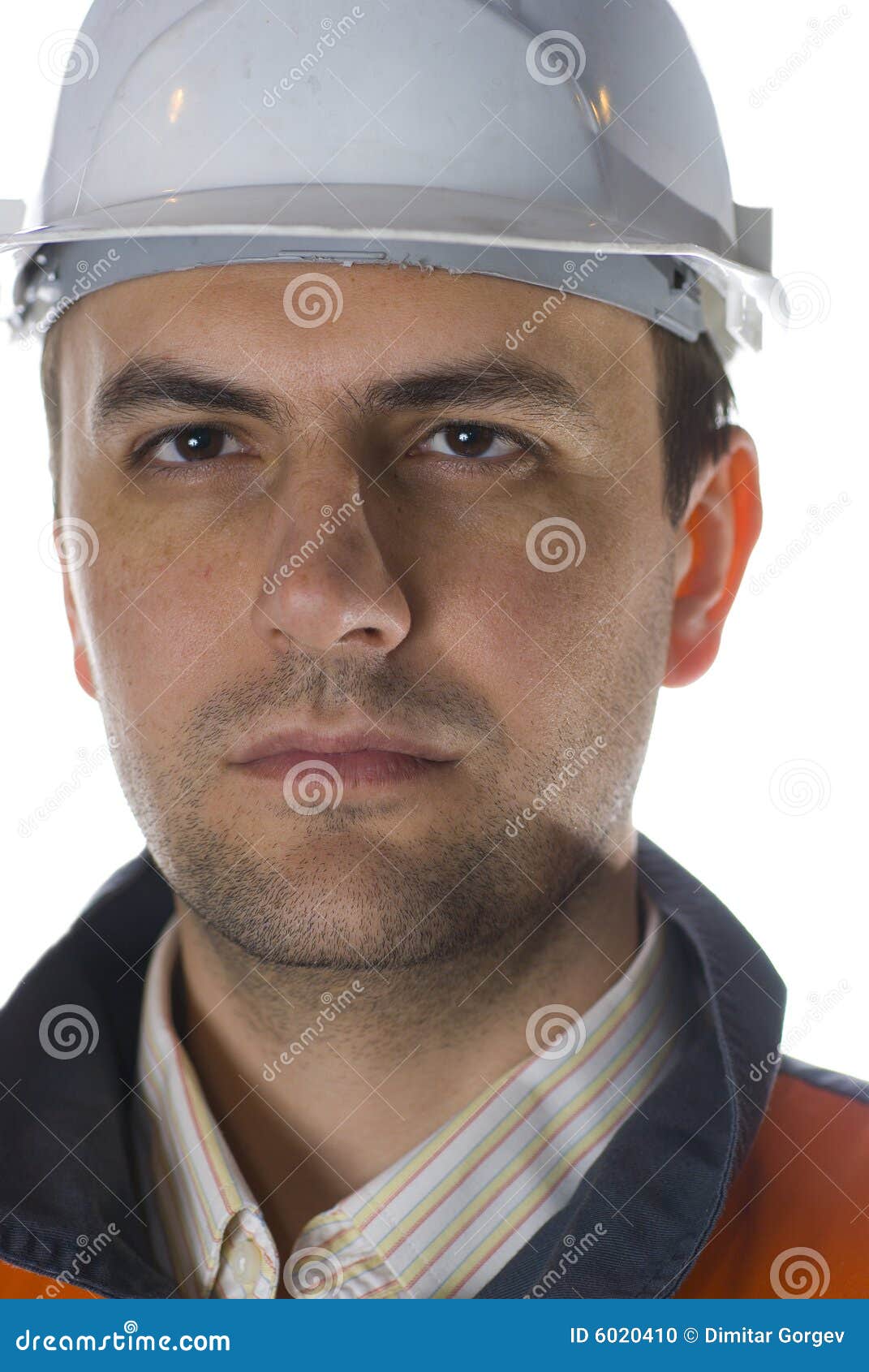 Confident Engineer Isolated on White Stock Photo - Image of isolated ...
