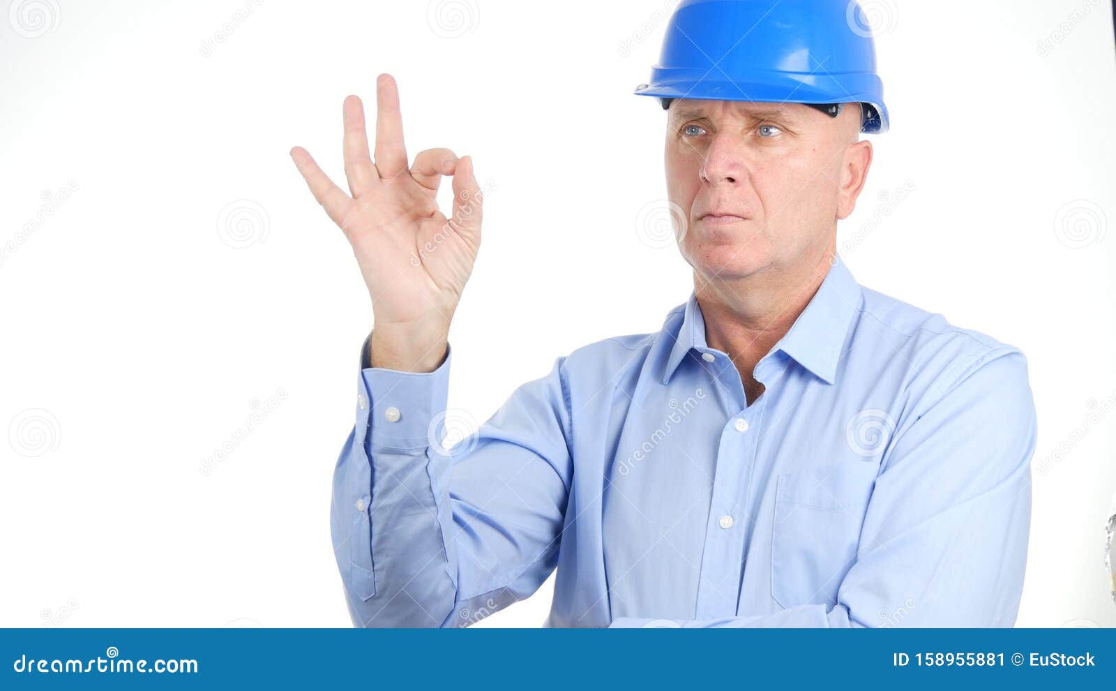 Confident Engineer Make Good Job Sign with a Hand Gestures Stock Image ...