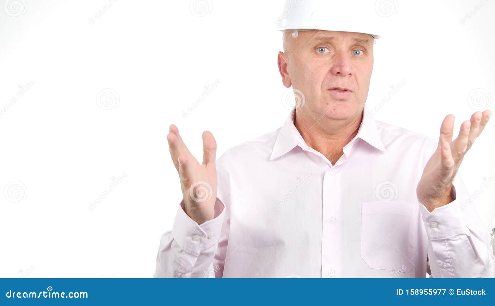 Engineer Talking and Gesticulate in a Business Meeting Stock Image ...