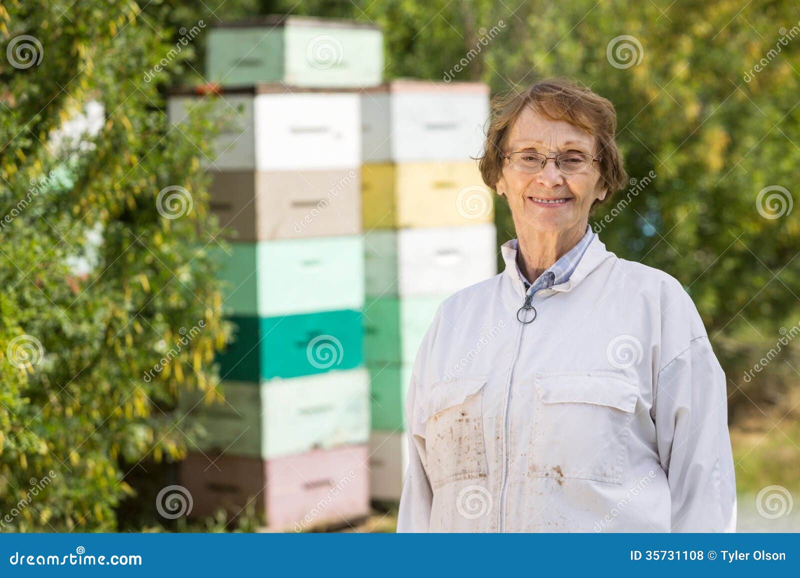 Confident Female Beekeeper at Apiary Stock Photo - Image of production ...