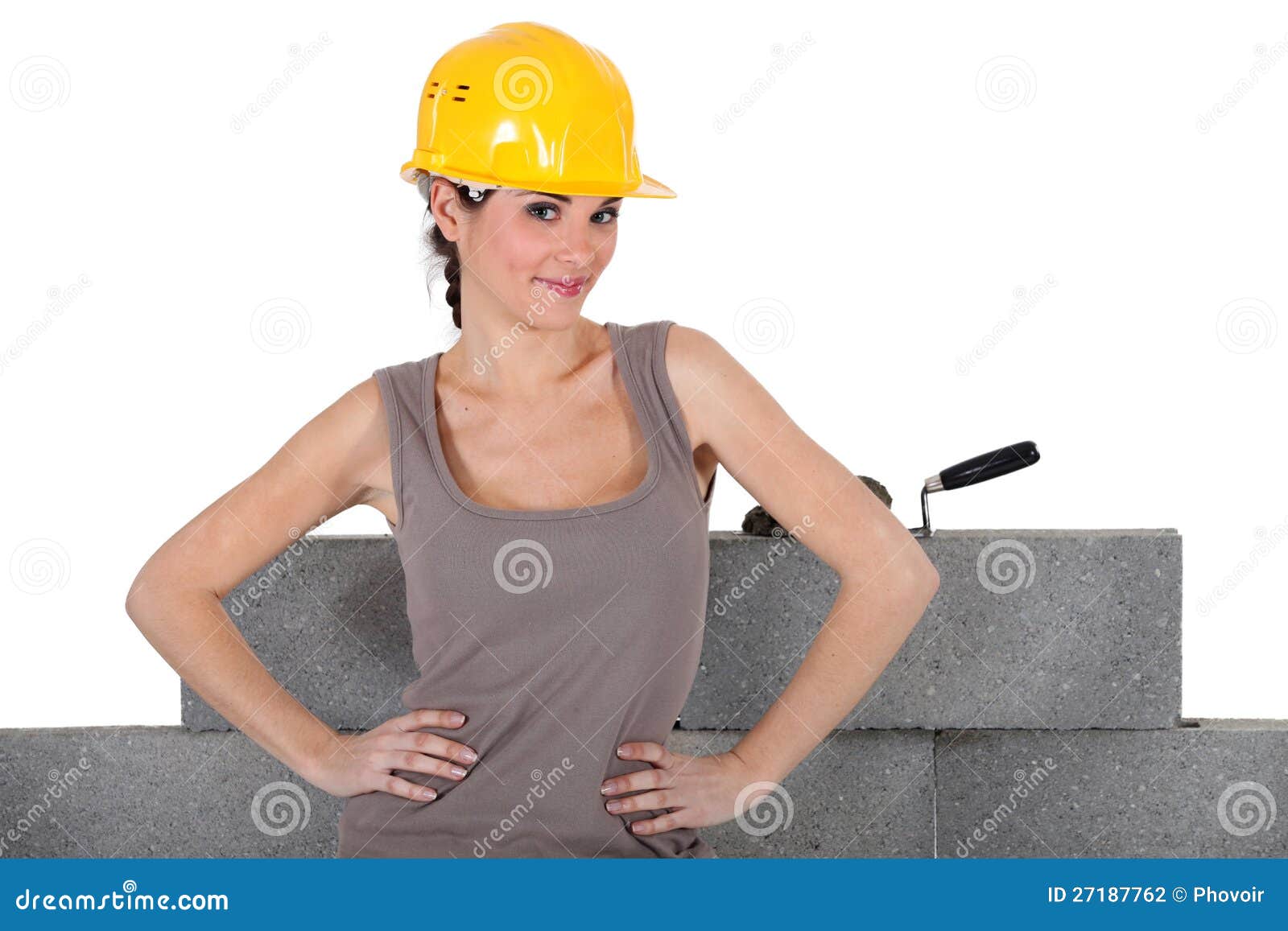 Confident female builder stock photo. Image of architecture - 27187762