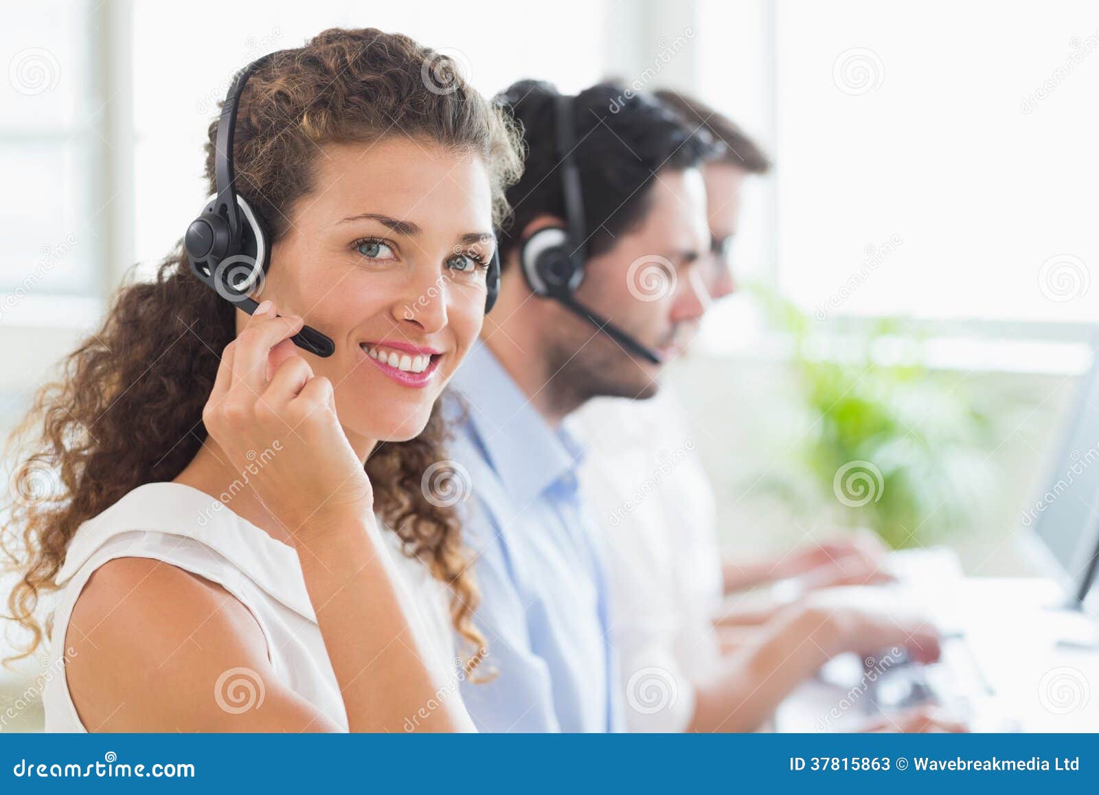 Confident Female Call Center Agent Stock Image - Image of woman ...