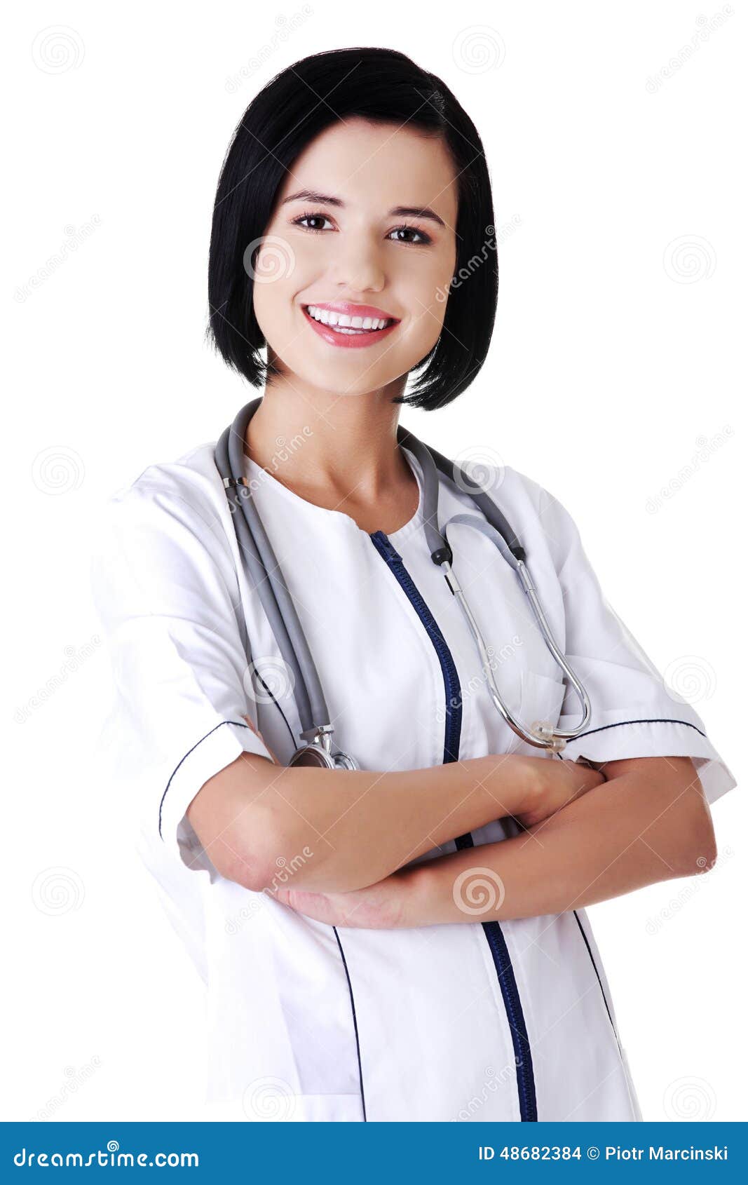 Confident Female Doctor with Folded Arms Stock Photo - Image of ...