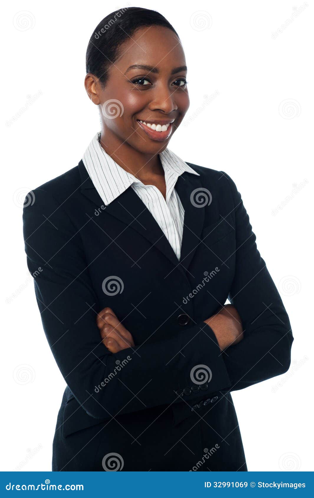 Confident Female Executive Posing Stock Image - Image of coat, cool ...