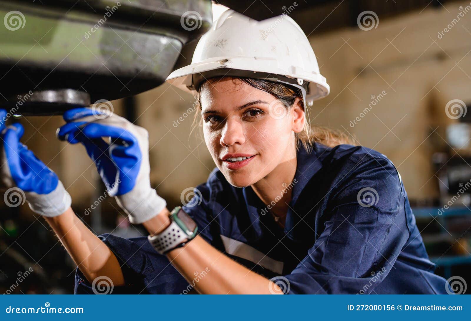 Confident Female Technician Engineer Worker Checking and Inspecting ... Confident Female Technician Engineer Worker Checking and Inspecting ...