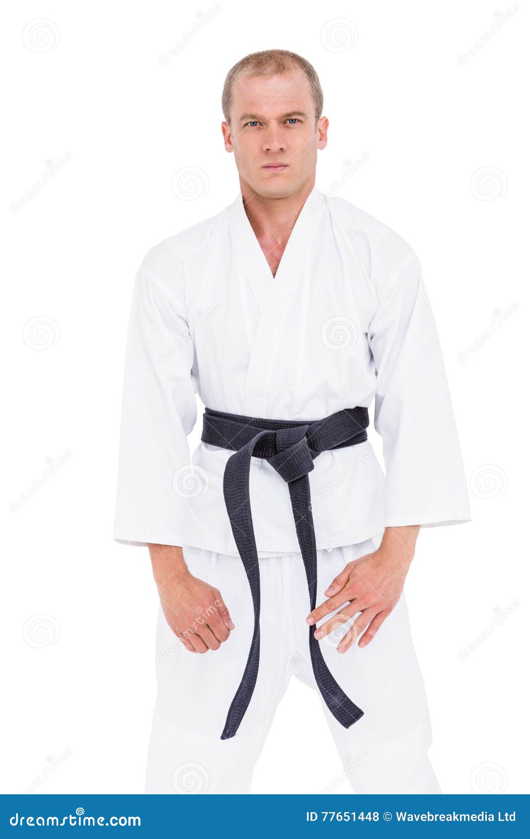 Confident Fighter Standing Against White Background Stock Photo - Image ...