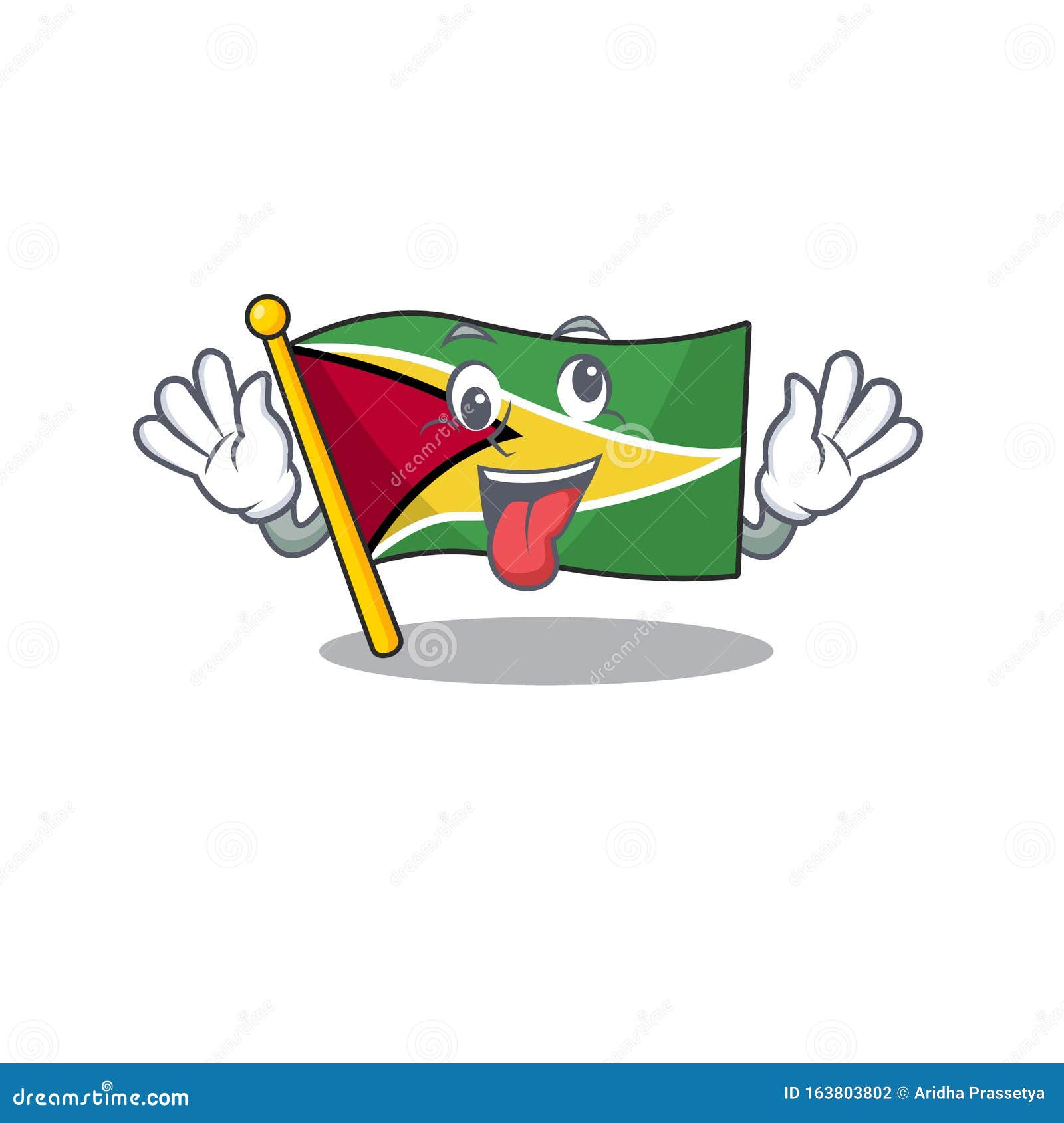 Confident Flag Guyana Bring Gift Cartoon Character Style Stock Vector ...