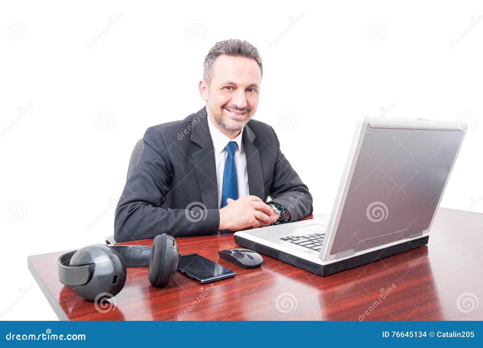 Confident and Friendly Manager in Office Stock Photo - Image of ...