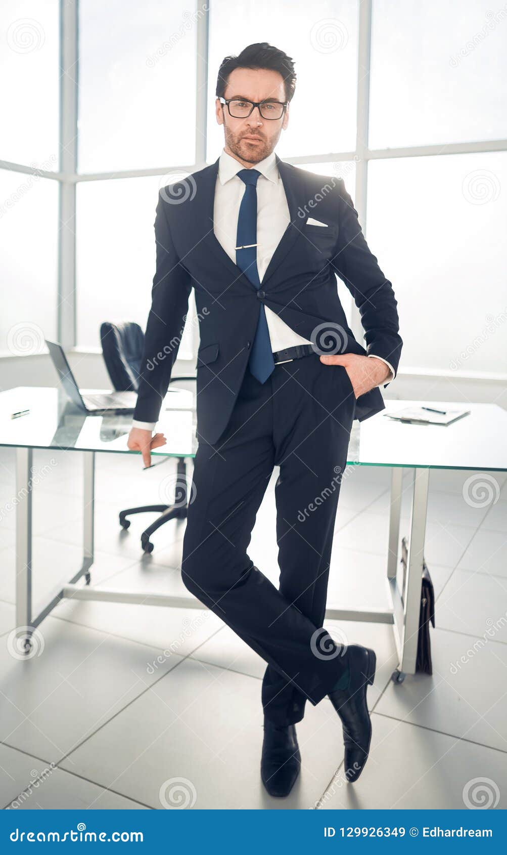Successful Businessman Standing Near His Desk Stock Image - Image of ... Successful Businessman Standing Near His Desk Stock Image - Image of ...