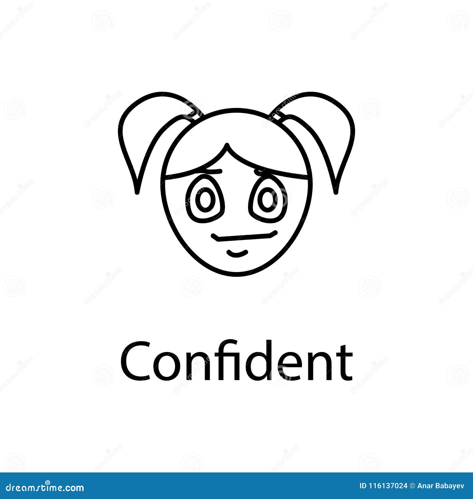 Confident Girl Face Icon. Element Of Emotions For Mobile Concept And ...